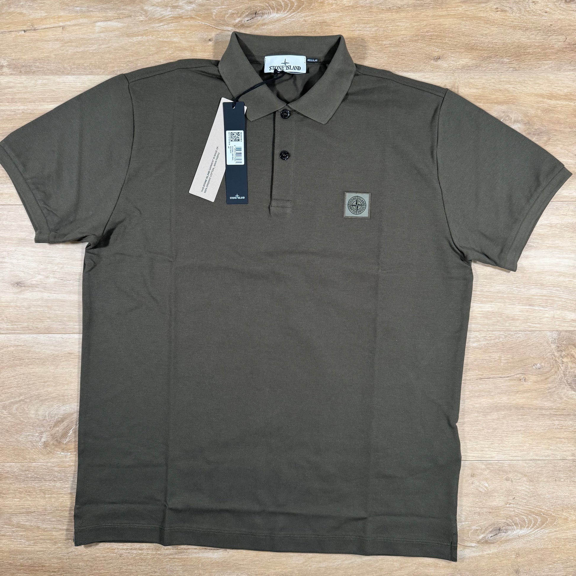 Stone Island Regular Fit Polo Shirt in Military Green – Label Menswear