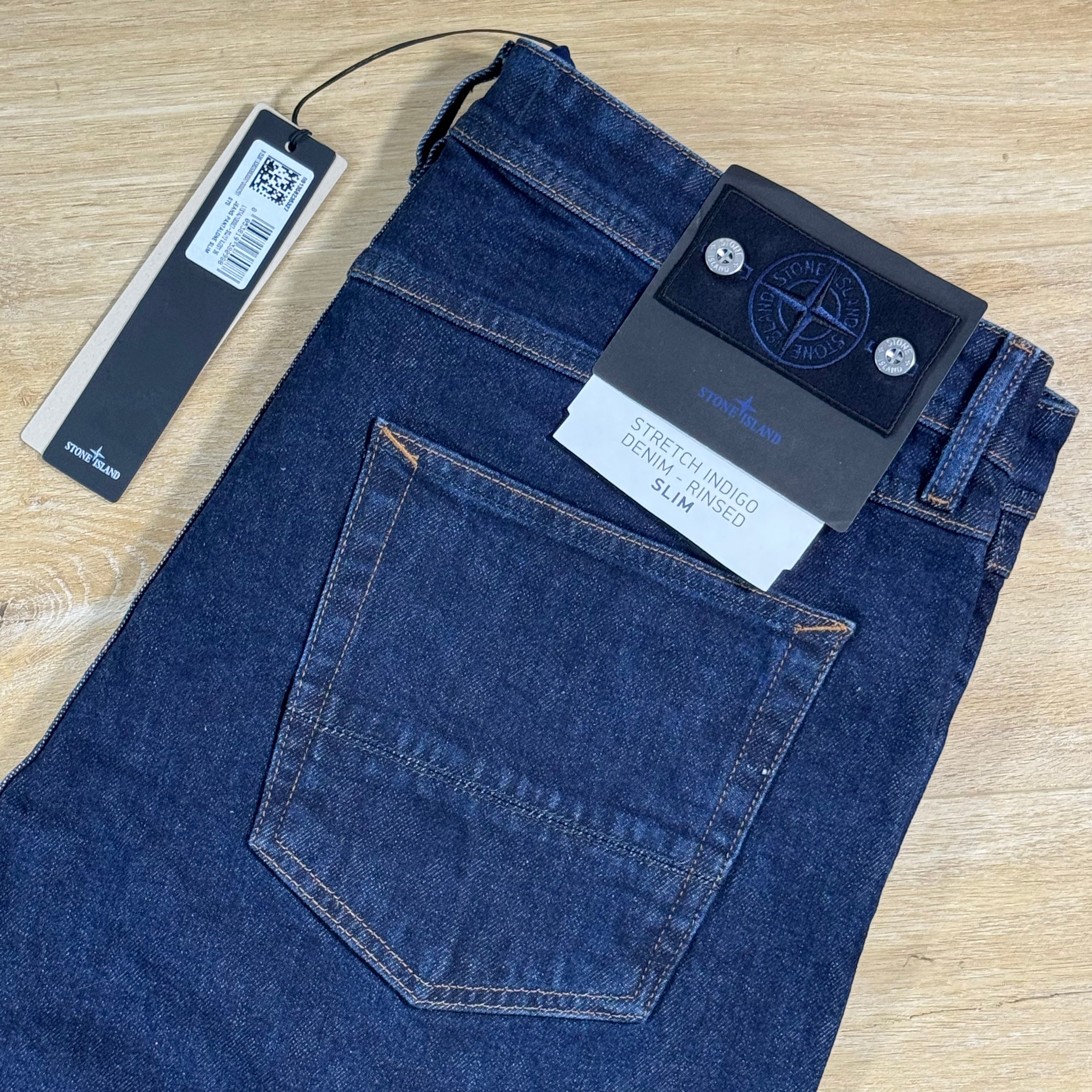 Stone Island Stretch Indigo Denim-Rinsed Slim Fit Jeans in Blue Rinse ...